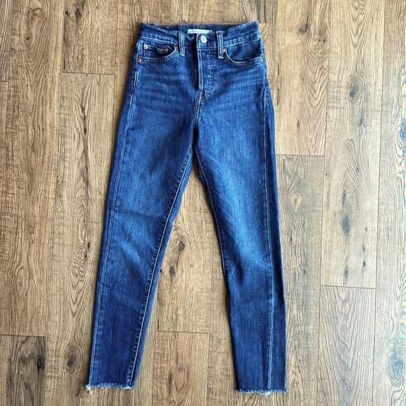 Levi's | Jeans | Levis High Rise Wedgie Skinny Jeans Hidden Button Fly Raw Hem Womens 25 | Poshmark